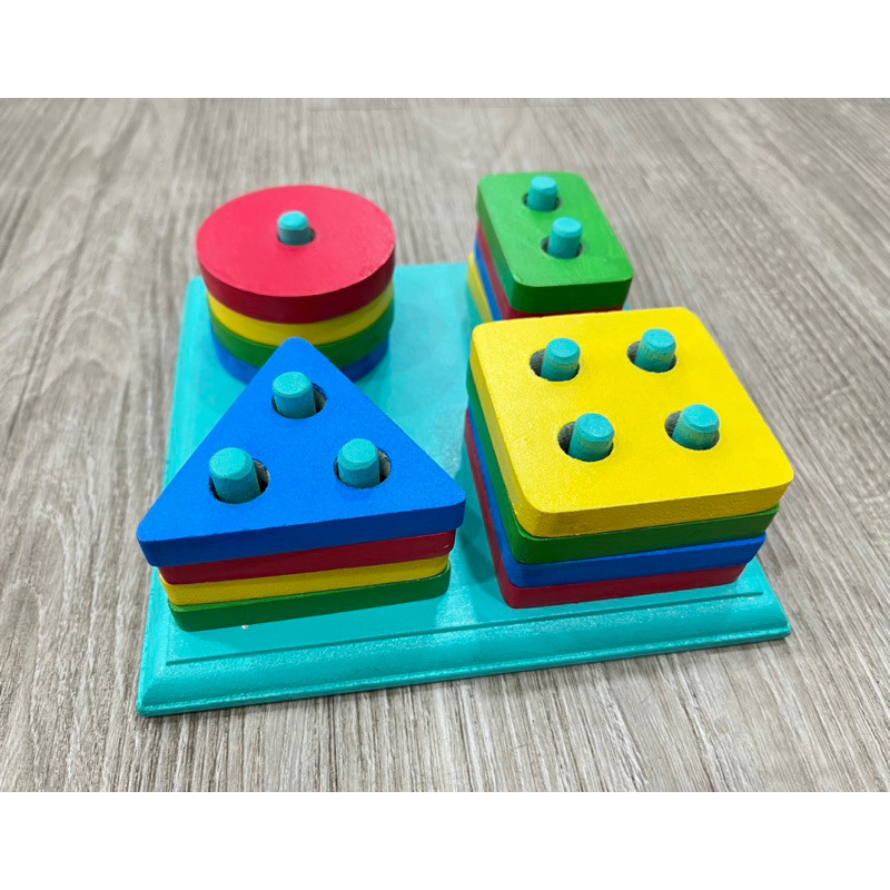 Jual BOP MAINAN EDUKASI PUZZLE GEOMETRI SORTING 4 MATCHING SHAPES ...