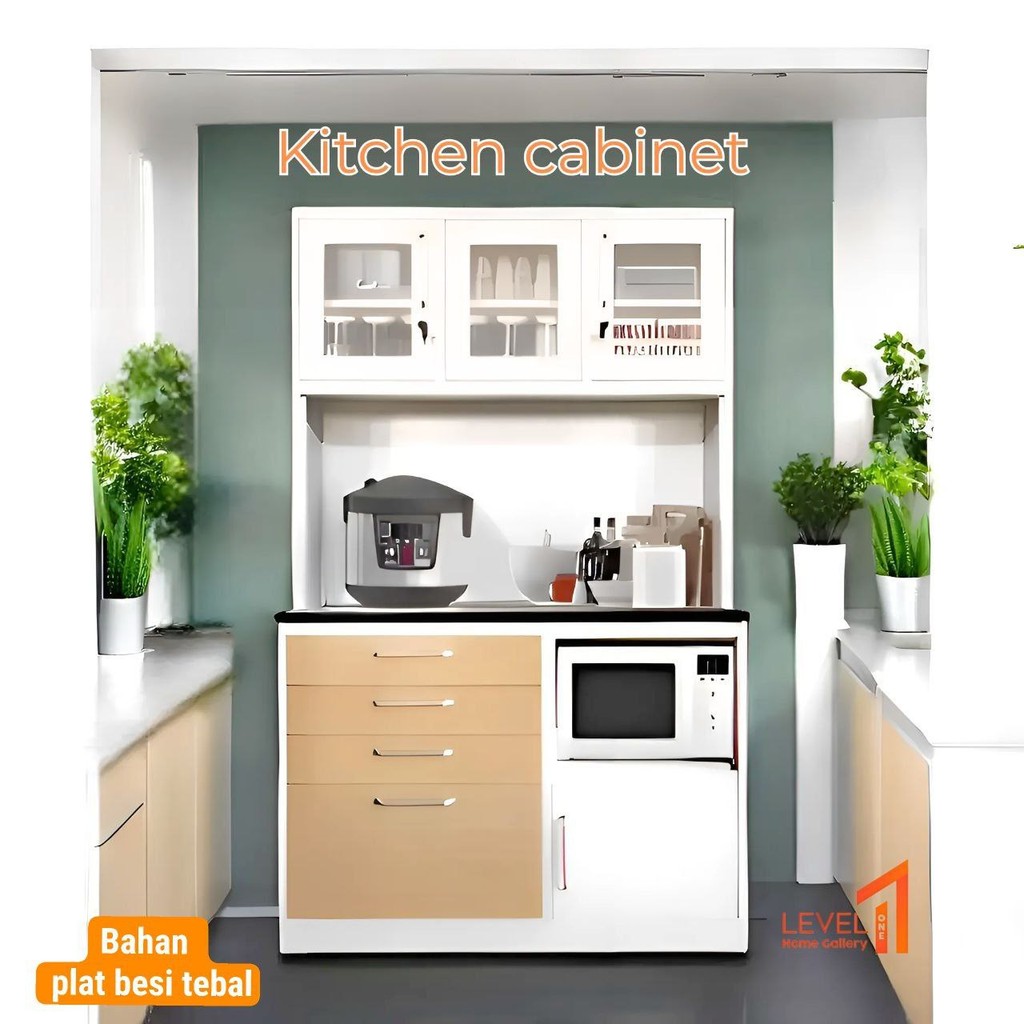 Jual Kitchen Cabinet | Kitchen Set | Lemari Rak Dapur dengan Lampu LED ...