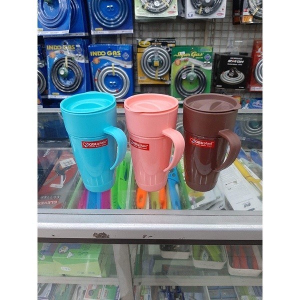 Jual GBU Gelas Mug Cangkir Plastik Kimmy Tutup Besar 550ml | Shopee ...