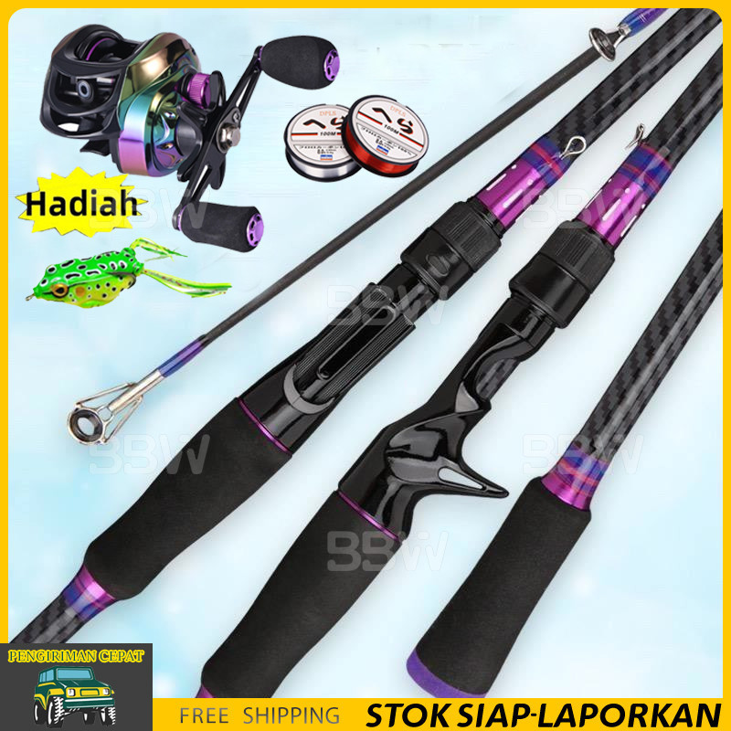 Jual Joran pancing 1 set/Joran Pancing 1.6m-2.4m Combo Long Cast Reel ...
