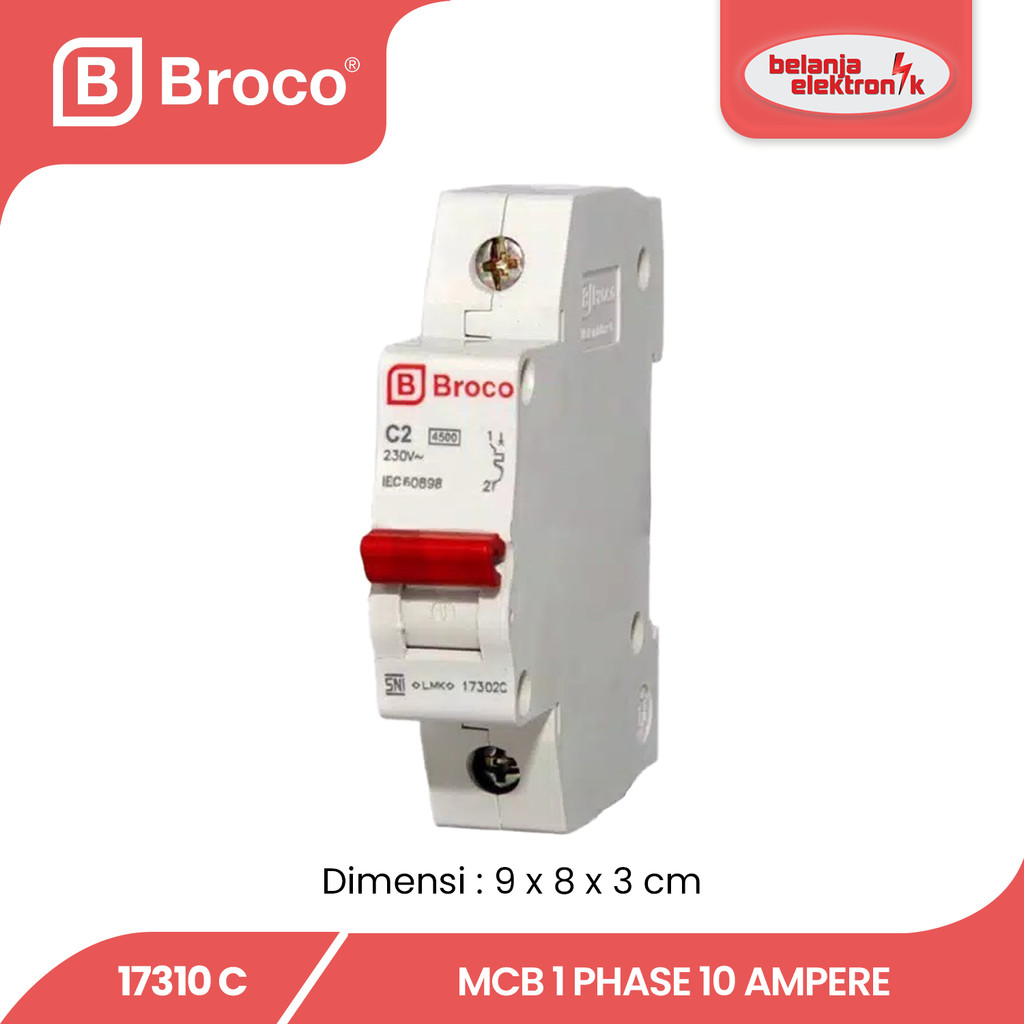 Jual BROCO MCB 1 PHASE 10 AMPERE | Shopee Indonesia