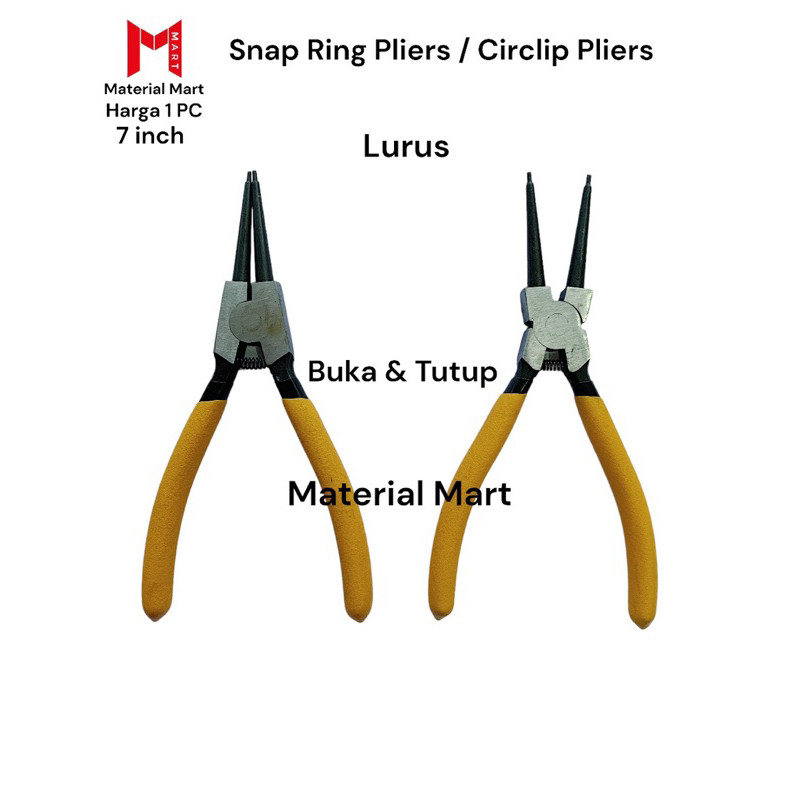 Jual Tang Snap Ring Lurus Buka 7 Inch | Circlip Pliers Bengkok Tutup 7 ...