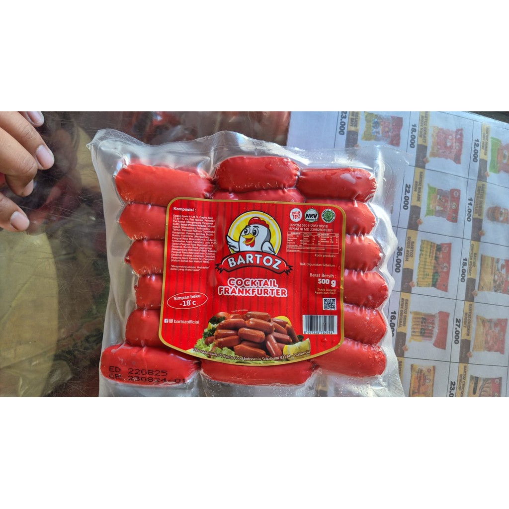 Jual Bartoz Sosis Sapi Cocktail Frankfurter Merah - 500gr | Shopee ...