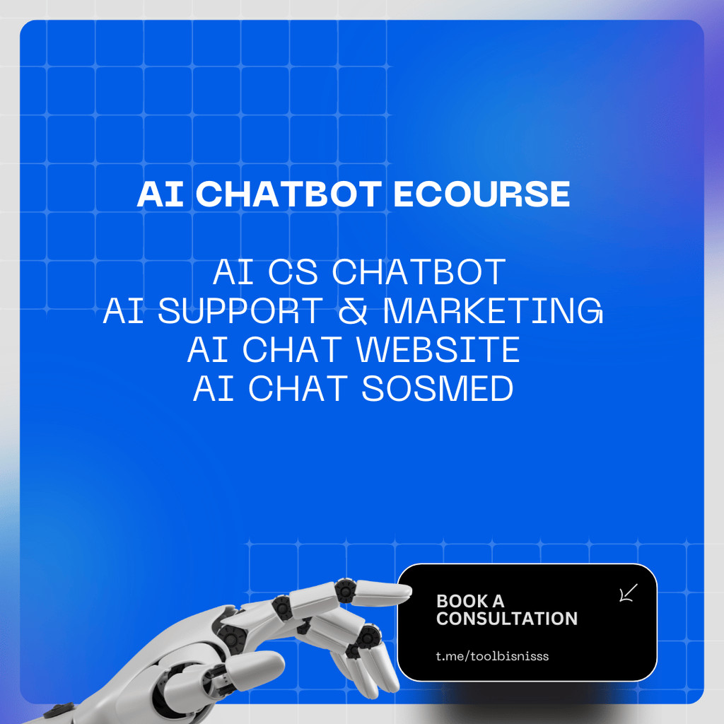 Jual AI Chatbot Ecourse - Tutorial membuat chatbot CS dan sales marketing | Shopee Indonesia
