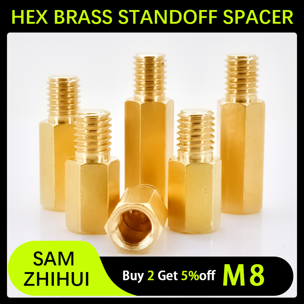 Jual M8 Brass Hex Standoff Motherboard Spacers Hex Brass Standoff Male ...