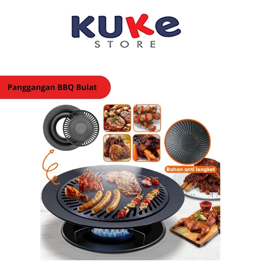 Jual Panggangan BBQ Bulat 32Cm Ultra Grill Pan Drip Pan Plate Anti ...