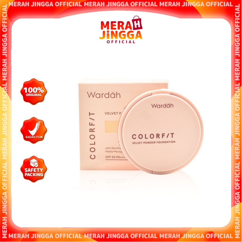 Jual WARDAH Colorfit Velvet Powder Foundation SPF 20 PA+++ | TWC Bedak Padat | Merah Jingga ...
