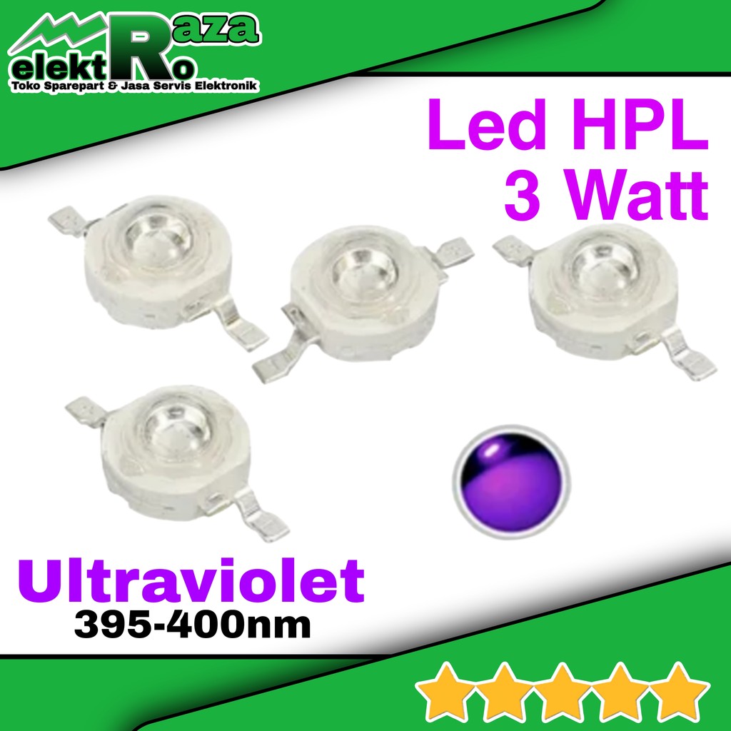 Jual HPL LED UV 3 watt Epistar 395-400nm LED HPL Ultraviolet ultra violet | Shopee Indonesia