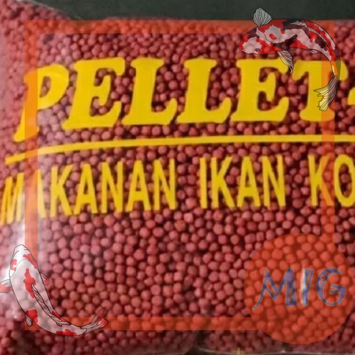 Jual SUPER RED PK SR 2 mm merah makanan ikan koi pakan pelet 1 kg ...