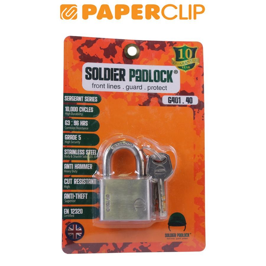 Jual GEMBOK / PADLOCK SOLDIER SERGEANT SERIES SP-G401.40 40MM | Shopee ...