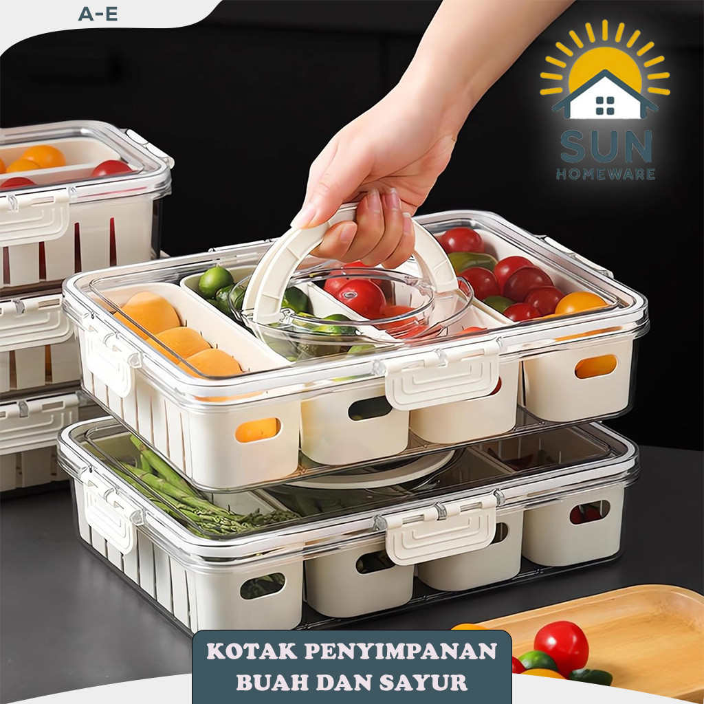Jual SUN Kotak Penyimpanan Makanan A/B/C/D Buah Dan Sayuran Tertutup ...