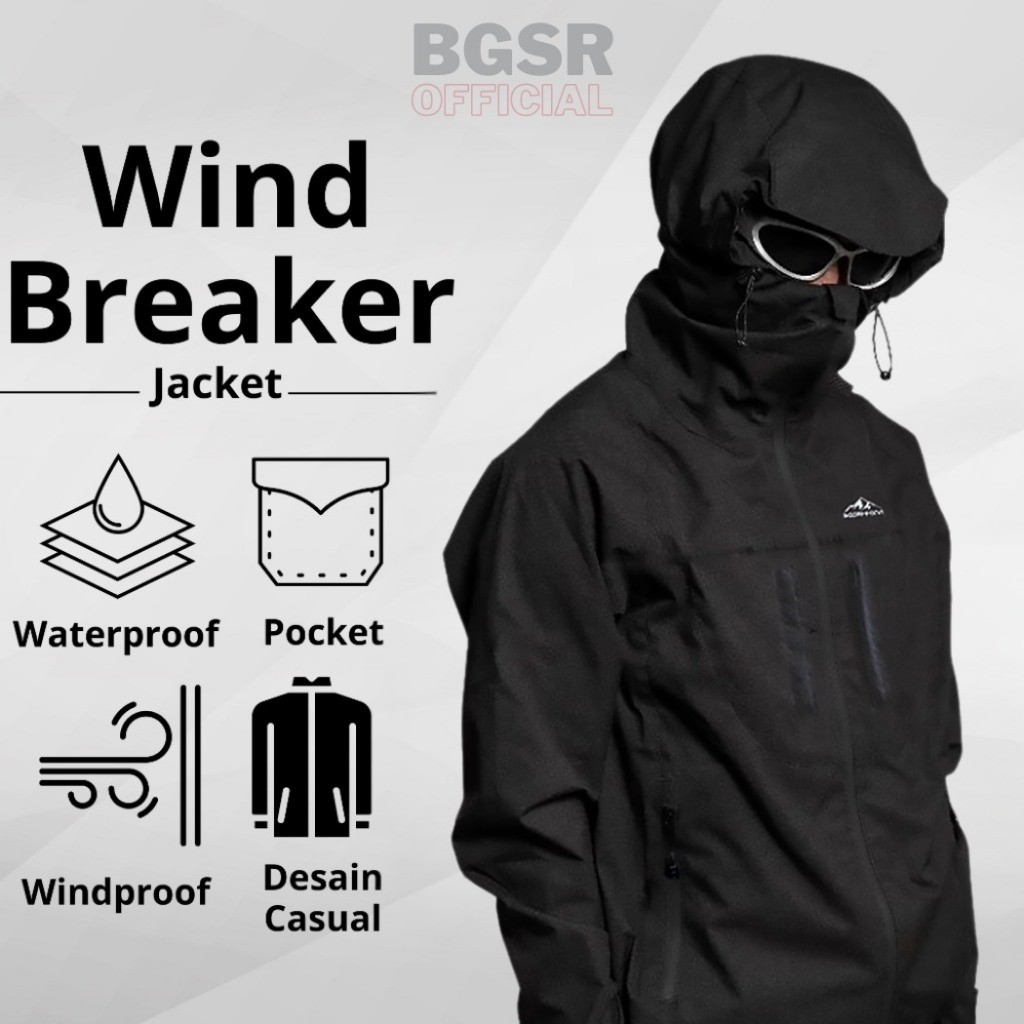 Jual BGSR Jaket Gorpcore Gunung Parasut Outdoor Windbreaker Waterproof ...