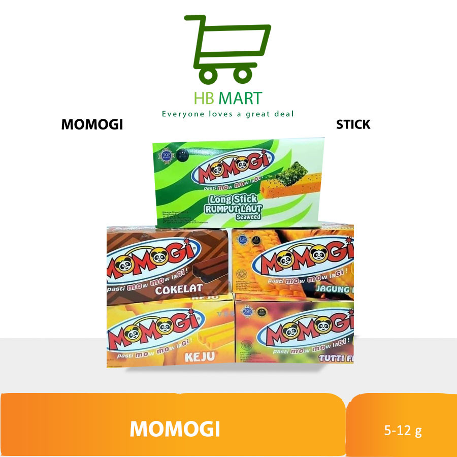 Jual MOMOGI 1 BOX ISI 10 PCS / 12 GRAM / 5 GRAM / MOMOGI STICK SNACK ...