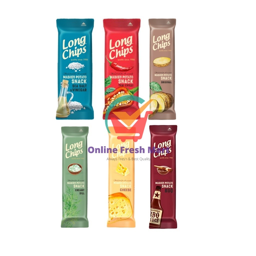 Jual Long Chips Mashed Potato Snack Cheese Original BBQ Sour Cream Sea ...