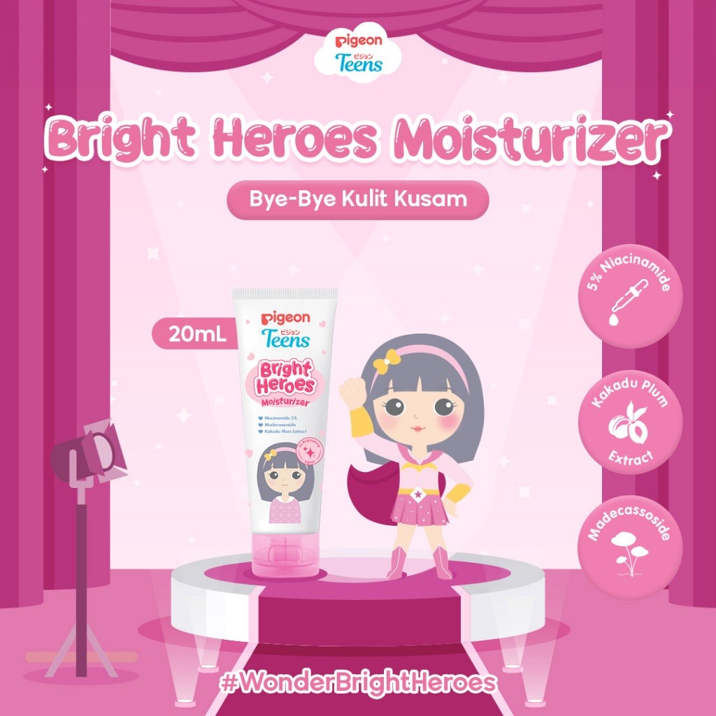 Jual Pigeon Teens Bright Heroes Moisturizer 20ml | Skincare Remaja ...