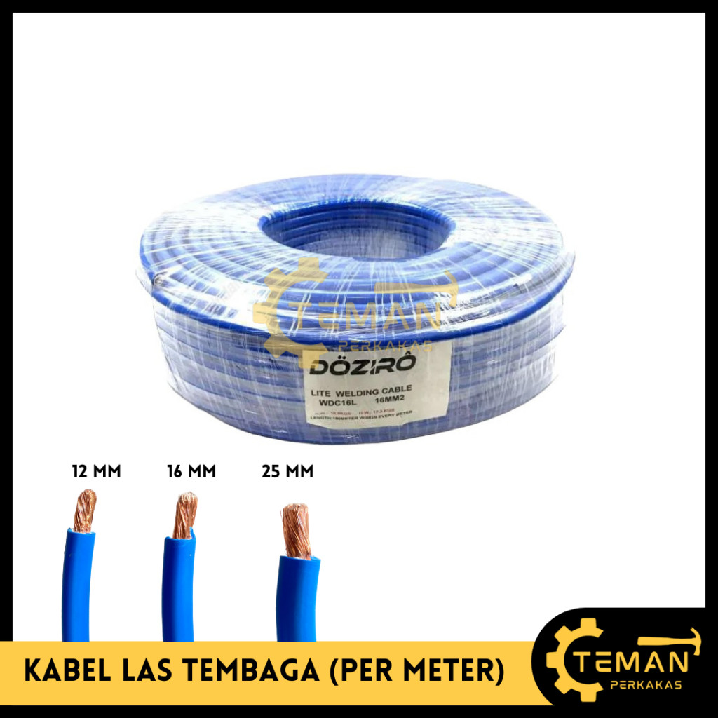 Jual Kabel Las 12 MM 16 MM 25 MM (PER 5 METER) / Welding Cable / Kabel ...