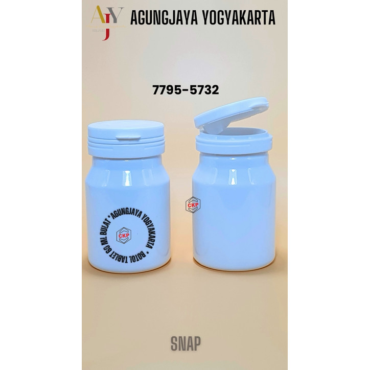 Jual Botol 30 Tablet Bulat Putih Tutup Snap / Botol Tablet / Botol ...