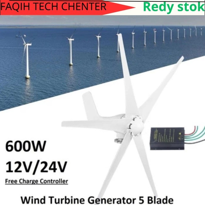 Jual Wind Turbine Generator 600W 12V 24V 48V - Generator Angin PLTB ...