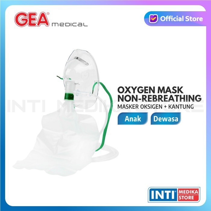 Jual GEA Masker Oksigen Non Rebreathing Mask | Masker NRM Kantung ...