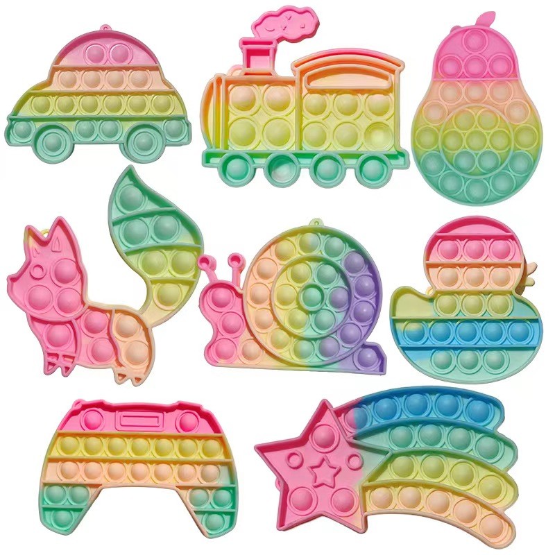 Jual Cute Cartoon Fidget Reliver Stress Toys Simple Dimple Push Bubble ...
