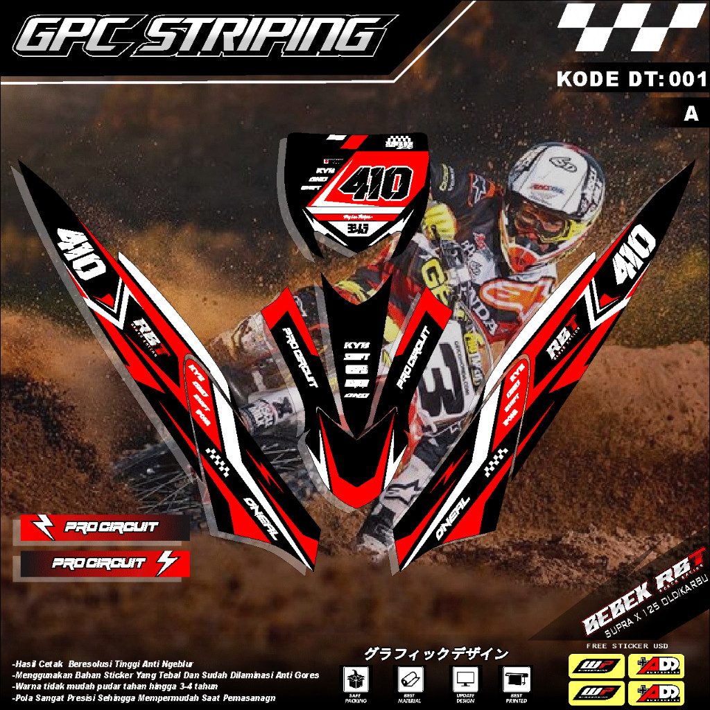 Jual Sticker Striping Motor Siluman Supra X 125 Old Rbt Bebek Modif ...