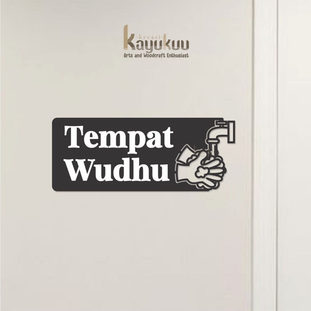 Jual Hiasan Dinding Sign Board TEMPAT WUDHU AKRILIK Acrylic Tulisan Cat ...
