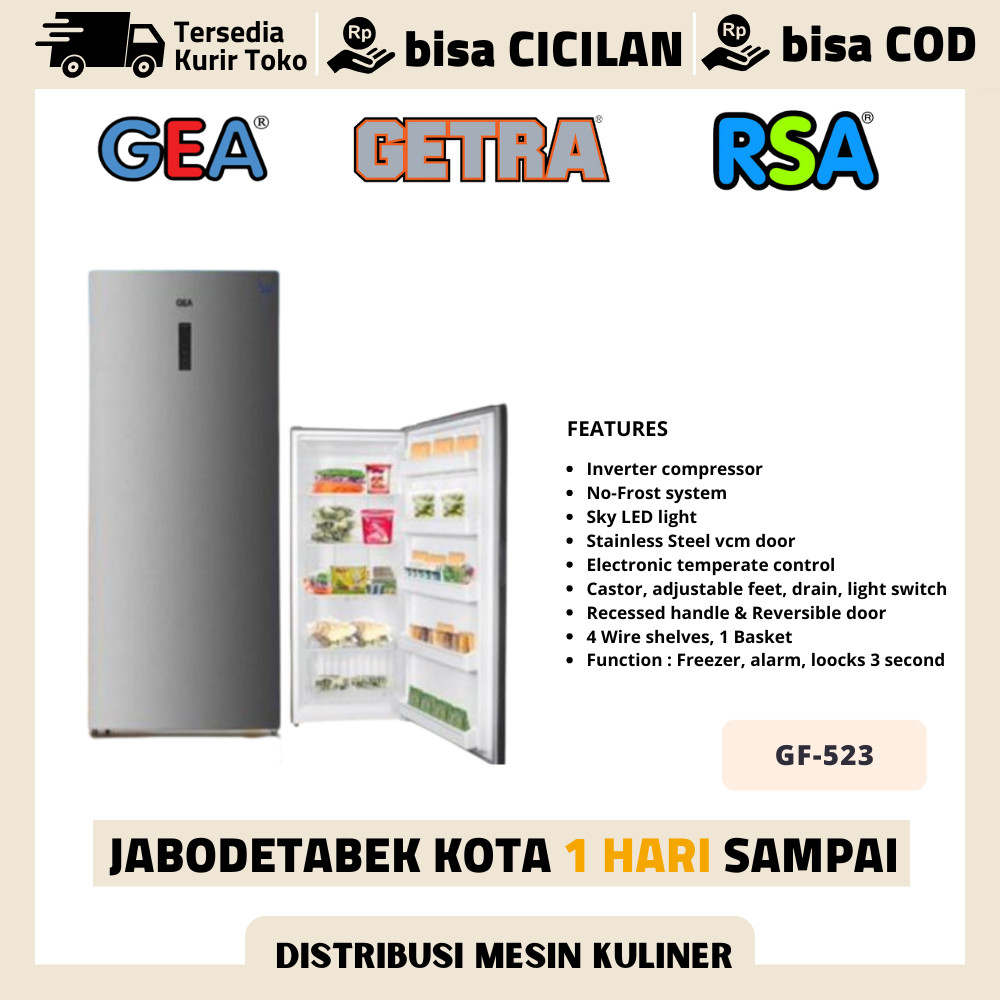 Jual Kulkas 1 Pintu Gea Gf 523 Upright Freezer Inverter Garansi Resmi ...