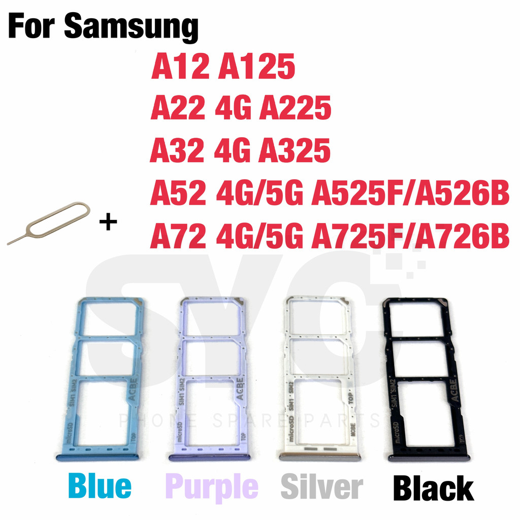 Jual Phone Sim SD Card Tray For Samsung Galaxy A12 A22 A32 A52 A72 4G ...