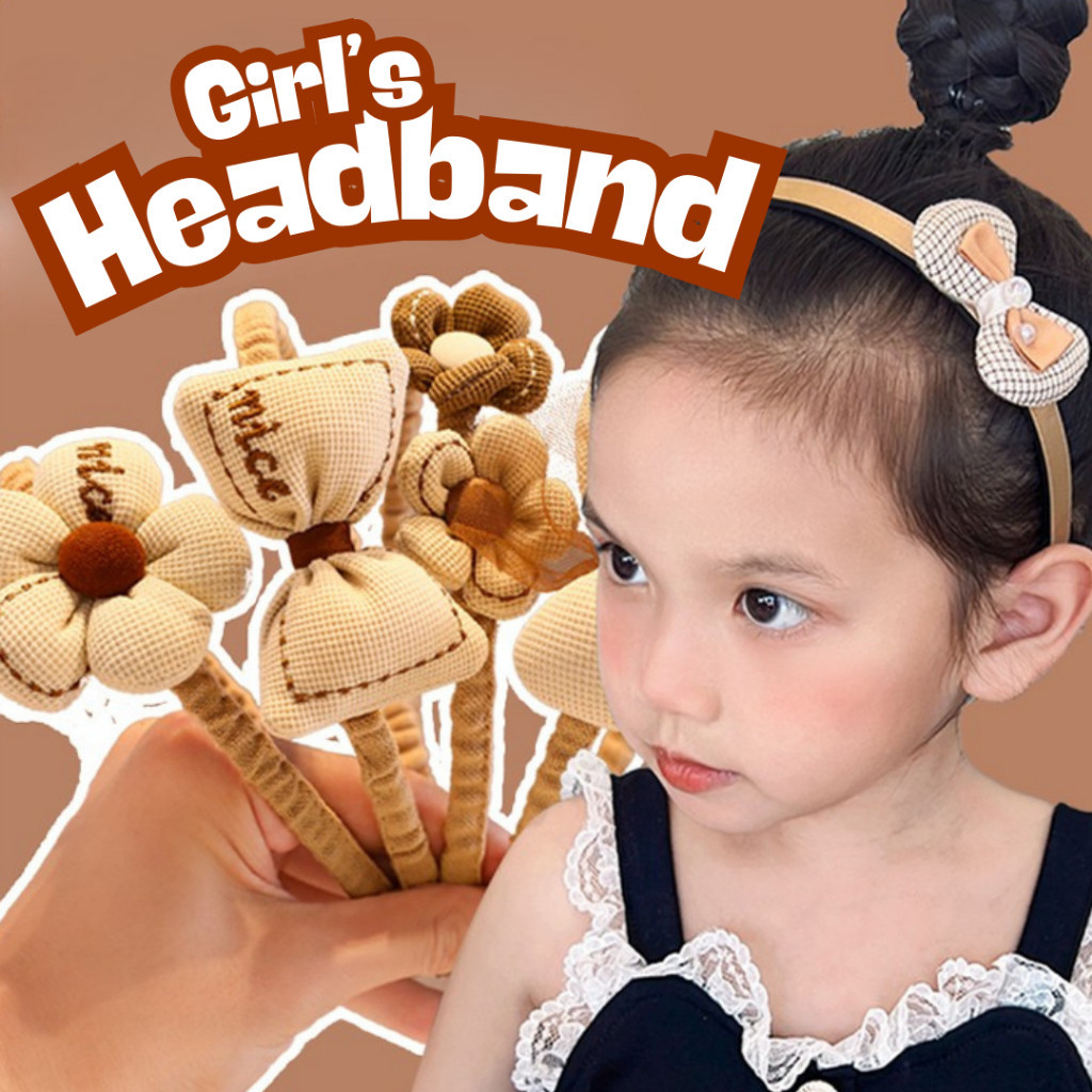 Jual Bando Anak Perempuan Korea Karakter Motif Bunga Pita Beruang ...