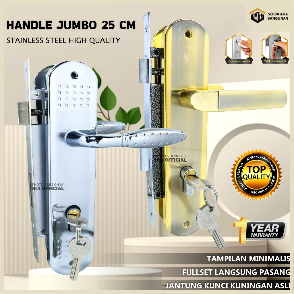 Jual SAB Kunci Pintu Rumah Besar 25 cm Harlock Bulat Kotak Handle SLOT ...