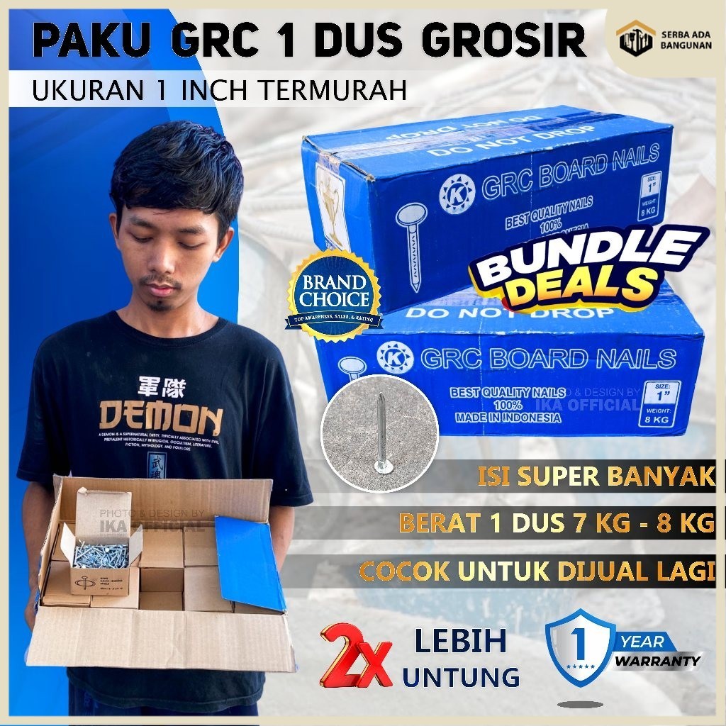 Jual SAB Paku GRC Dusan / Paku Karpet / Paku Board GRC 1inch Dus Besar ...