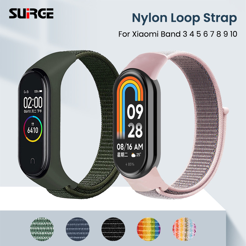 Jual SUIRGE Tali Strap Xiaomi Mi Band 3 4 5 6 7 8 9 10 Nylon Velcro Colorful Replacement Band ...