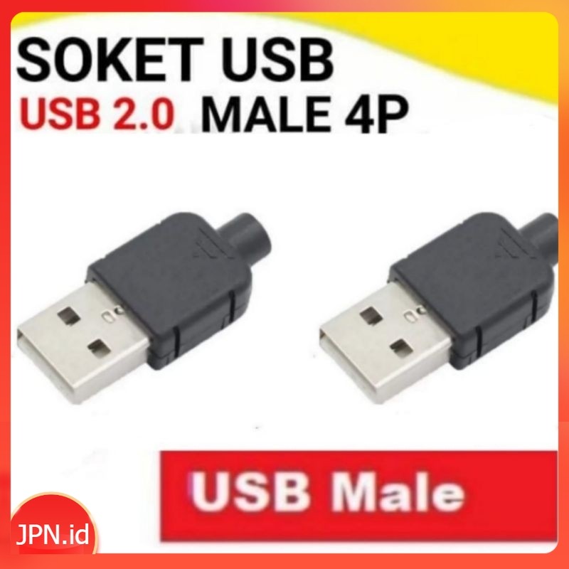 Jual Socket Soket USB Male 2.0 Type A Connector Kosong Jack Jantan 4P ...