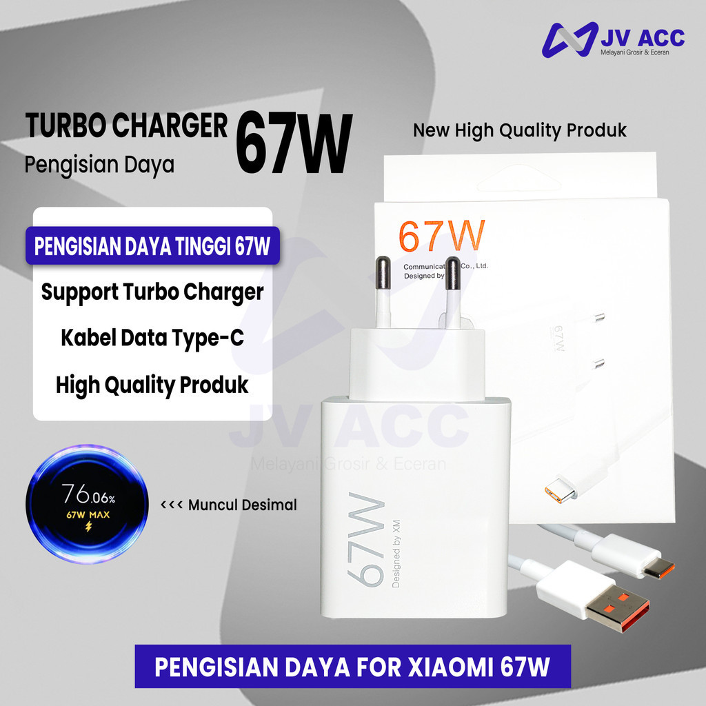 Jual CHARGER 67W TYPE TIPE C TURBO CHARGE FAST CHARGING FOR XIAOMI ...