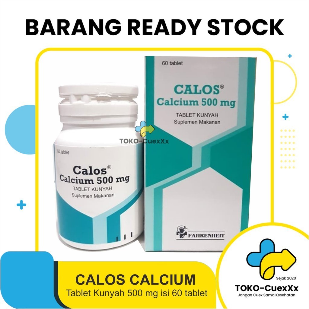Jual CALOS CALCIUM 500MG 1BOX ISI 60 CAPLEG | Shopee Indonesia