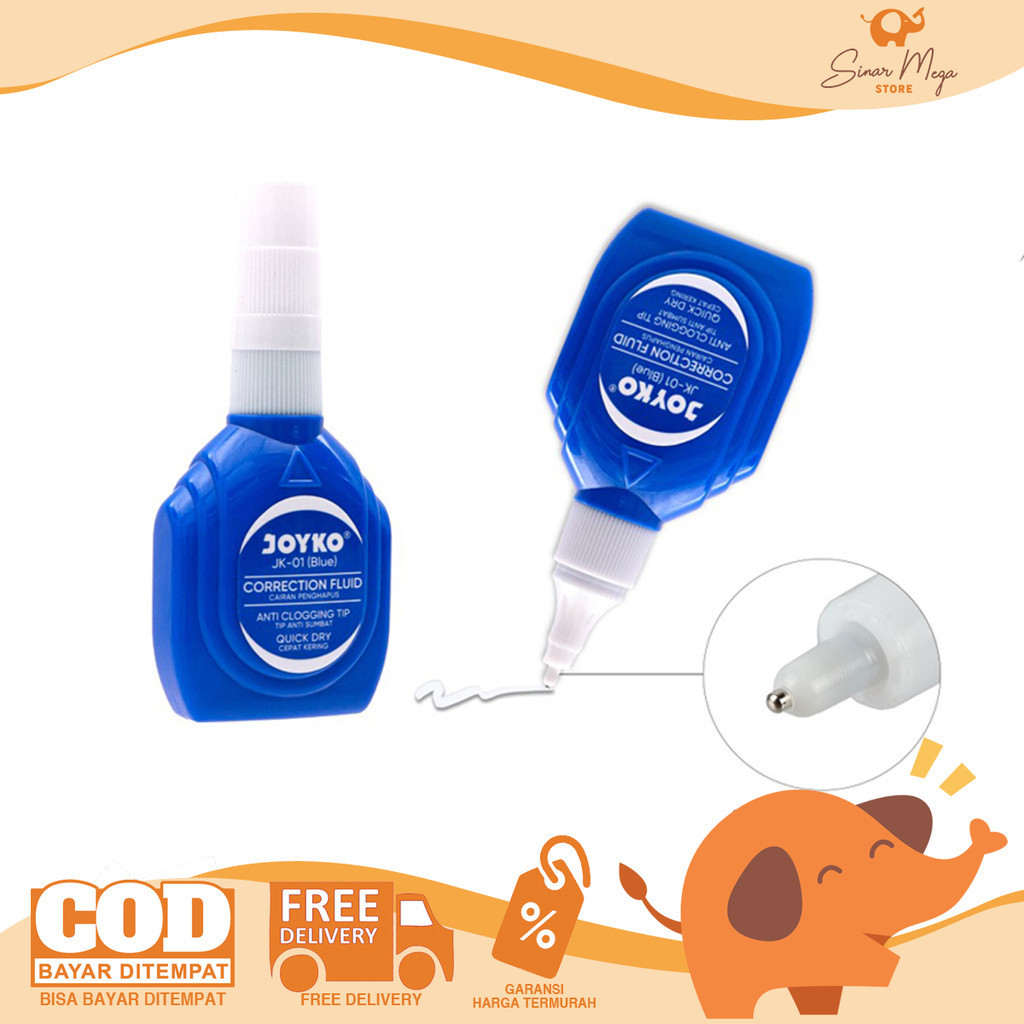 Jual Joyko Correction Fluid JK-01 BLUE Tip Ex Cairan Koreksi Cepat Kering | Shopee Indonesia