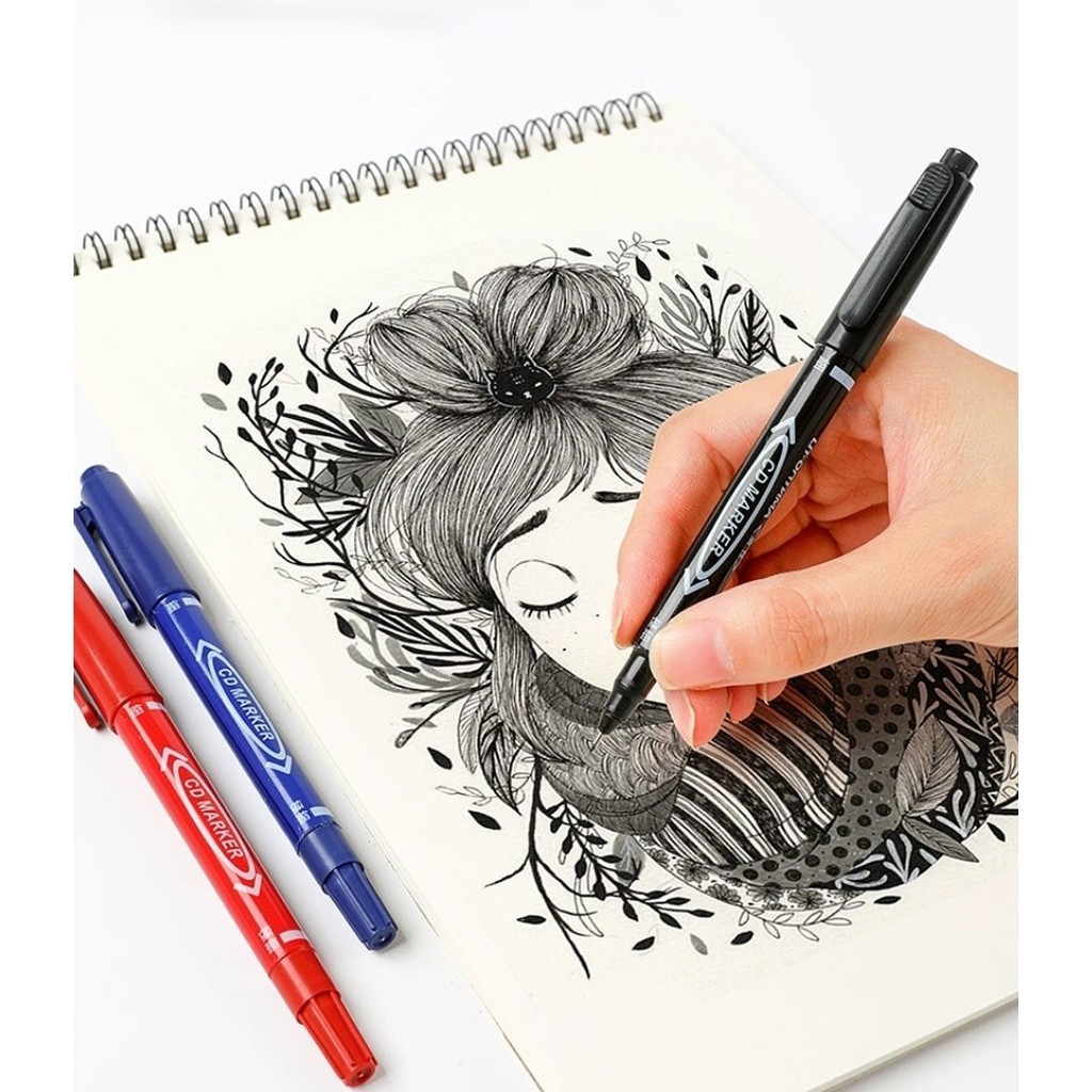 Jual Pulpen Spidol 2 in 1 Pena Marker Dua Fungsi Dual Tip / Spidol ...