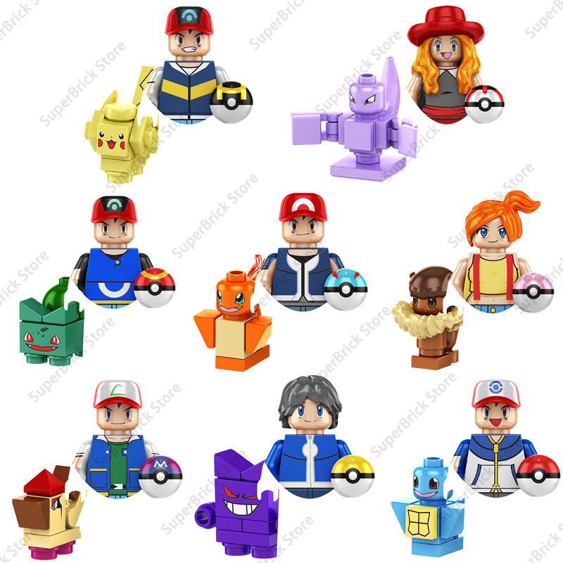 Jual Hot Pokemon Anime Mini Action Figures Building Block Poké Ball Set ...