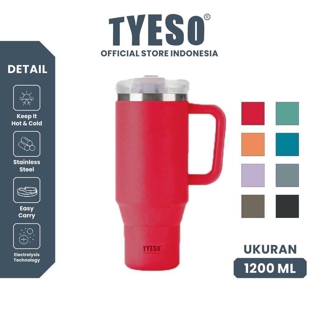Jual Tyeso Aura Tumbler Portable Stainless Coffee Cup 1200 mL TS-8868 ...