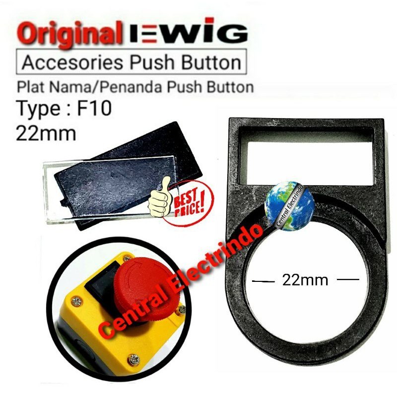 Jual Plat Nama/Panel Label Pilot Lamp/Push Button EWIG F10 22mm ...