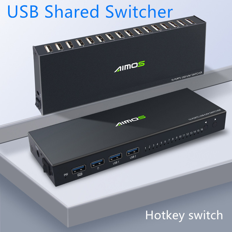 Jual NEW USB 2.0 Switch KVM Switcher Splitter Box For 16 PC Sharing ...