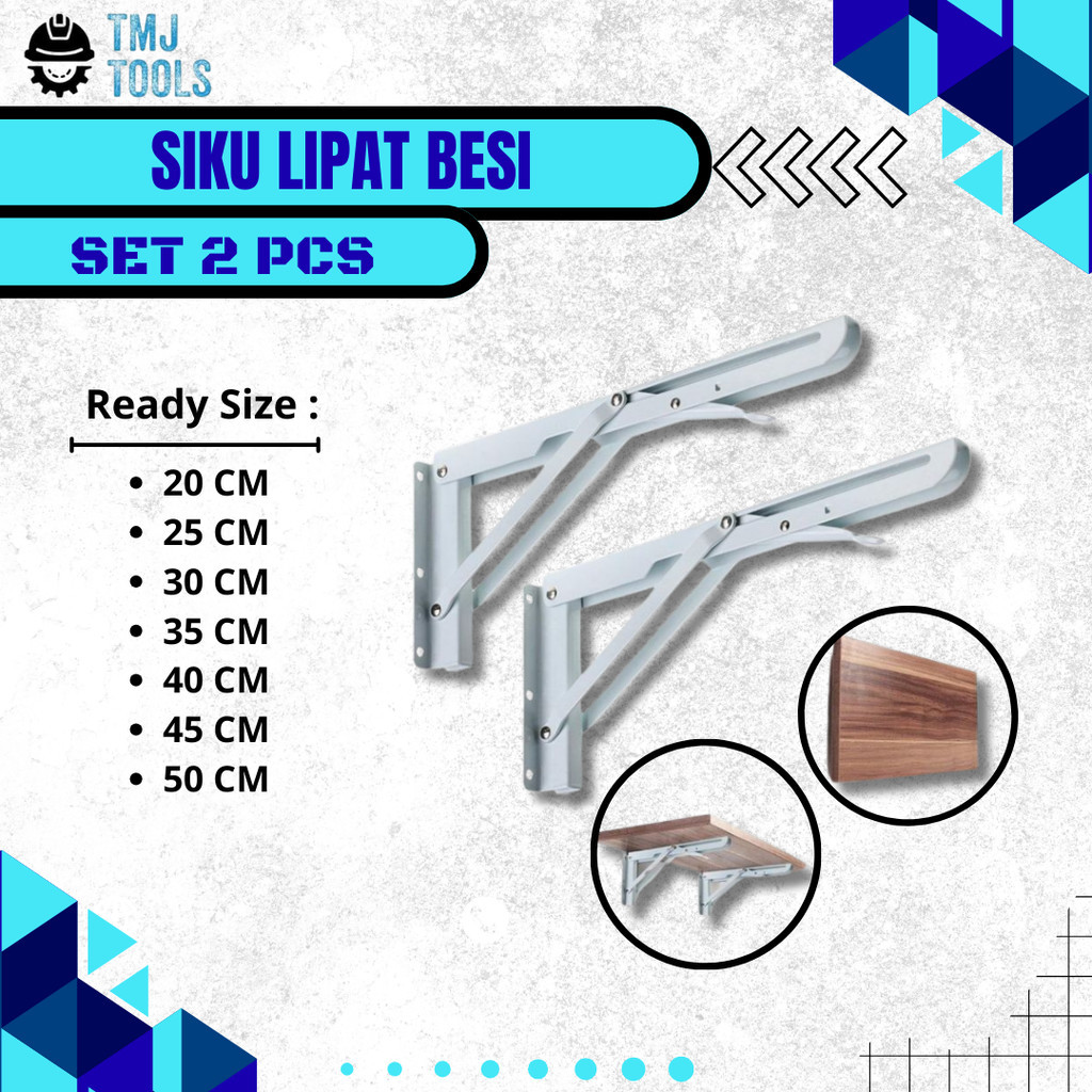 Jual Siku Lipat Besi 30 CM Set 2 Pcs Murah Brackets Siku Meja Belajar ...