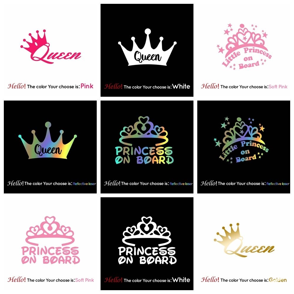 Jual Hot Queen Crown Quote Auto Sticker Cartoon Car Stickers For Auto ...