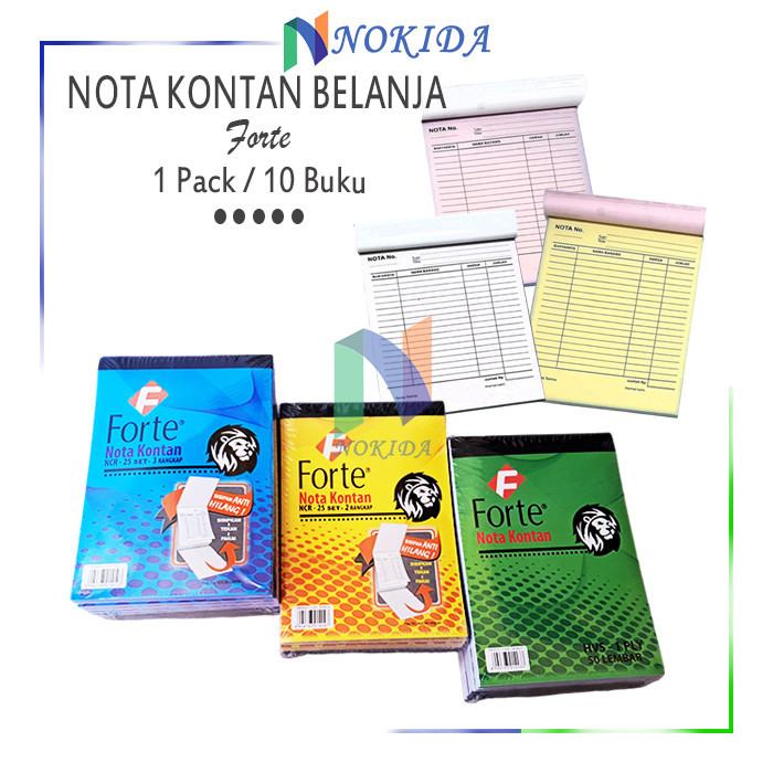Jual Nokida Buku Nota Kontan Forte (1 Pack/10 Pcs) / Struk Belanja ...