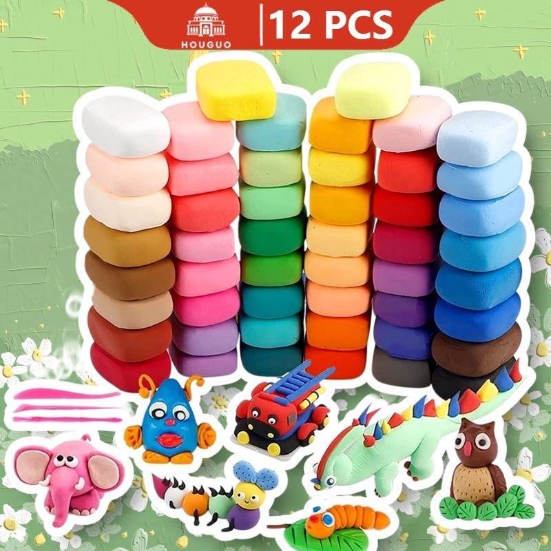 Jual 【Rekomendasi Jenius】HOUGUO 12 PCS Clay Mainan Anak Isi Mainan ...