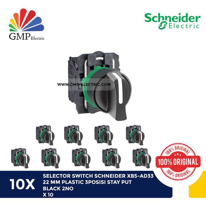 Jual SP30 Selector Switch Schneider XB5-AD33 22 mm Plastic 3 Posisi ...