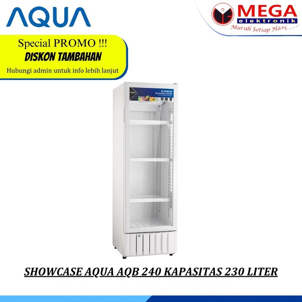 Jual SHOWCASE AQUA AQB 240 KAPASITAS 230 LITER | Shopee Indonesia