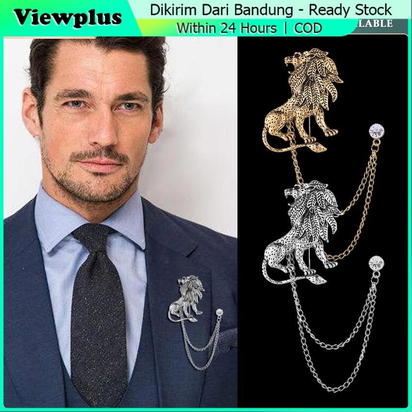 Jual Lapel Pin Bros Jas Rantai Bentuk Lion Aksesoris Pin Jas Blazer ...