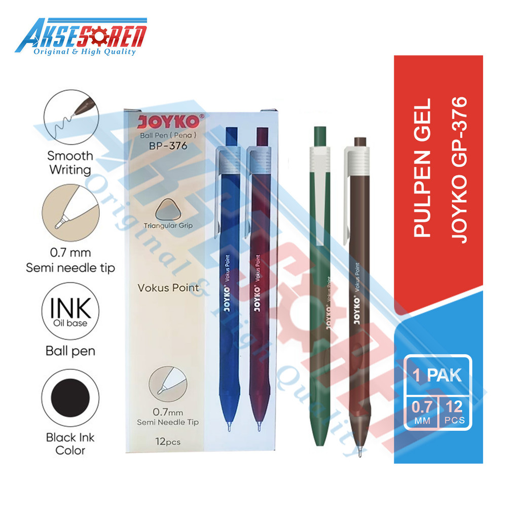 Jual Aksesoren Pulpen Vokus Joyko BP-376 [1 Pack/12 Pcs] / Bolpoin ...
