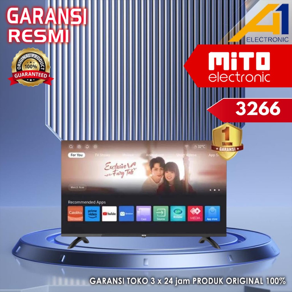 Jual MITO Smart TV 3266 LED TV 32 Inch HD Garansi Resmi Smart OS ...